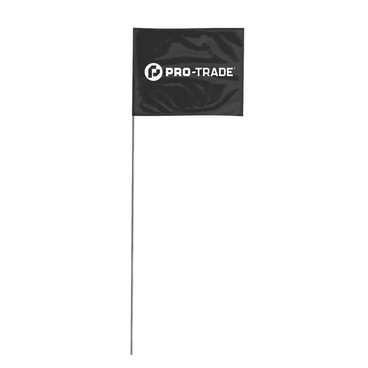 Pro-Trade Marking Flag Black 4 in. x 5 in. w/ 21 in. Steel Staff (100 ...