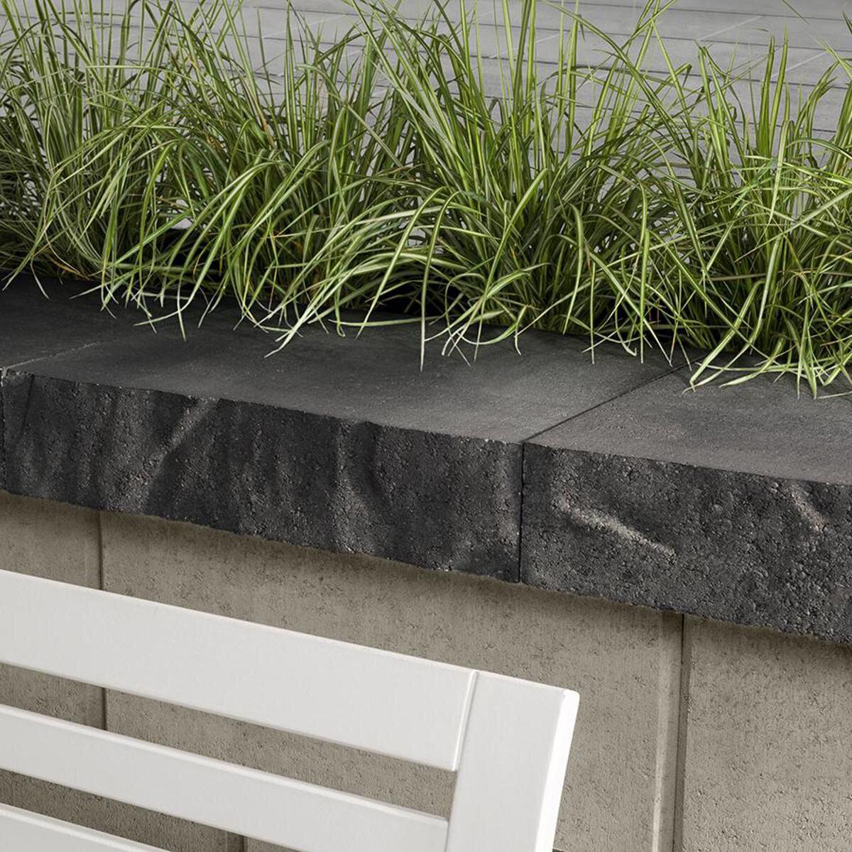 Techo-Bloc Brandon Wall Cap Slate Onyx Black (18 pc./pallet) | SiteOne US