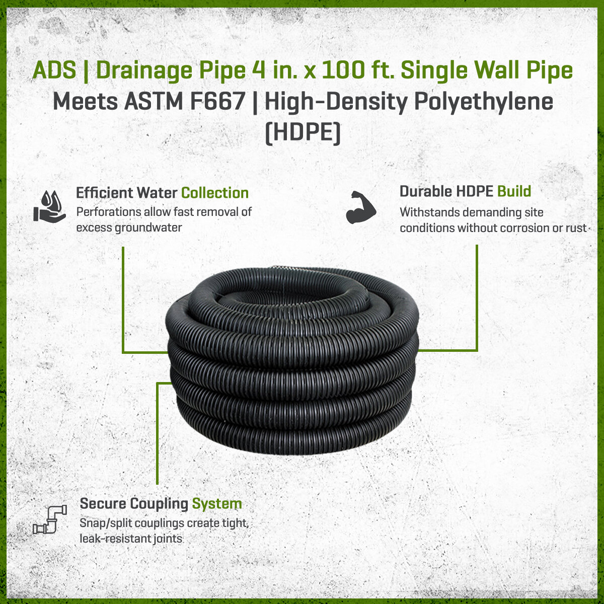 ADS 4 in. x 100 ft. Single Wall Pipe Perforated | SiteOne US