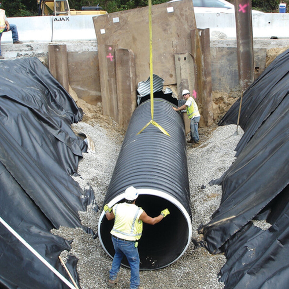 ADS N-12 Plain End Perforated Pipe Black HDPE 12 in. x 20 ft | SiteOne US