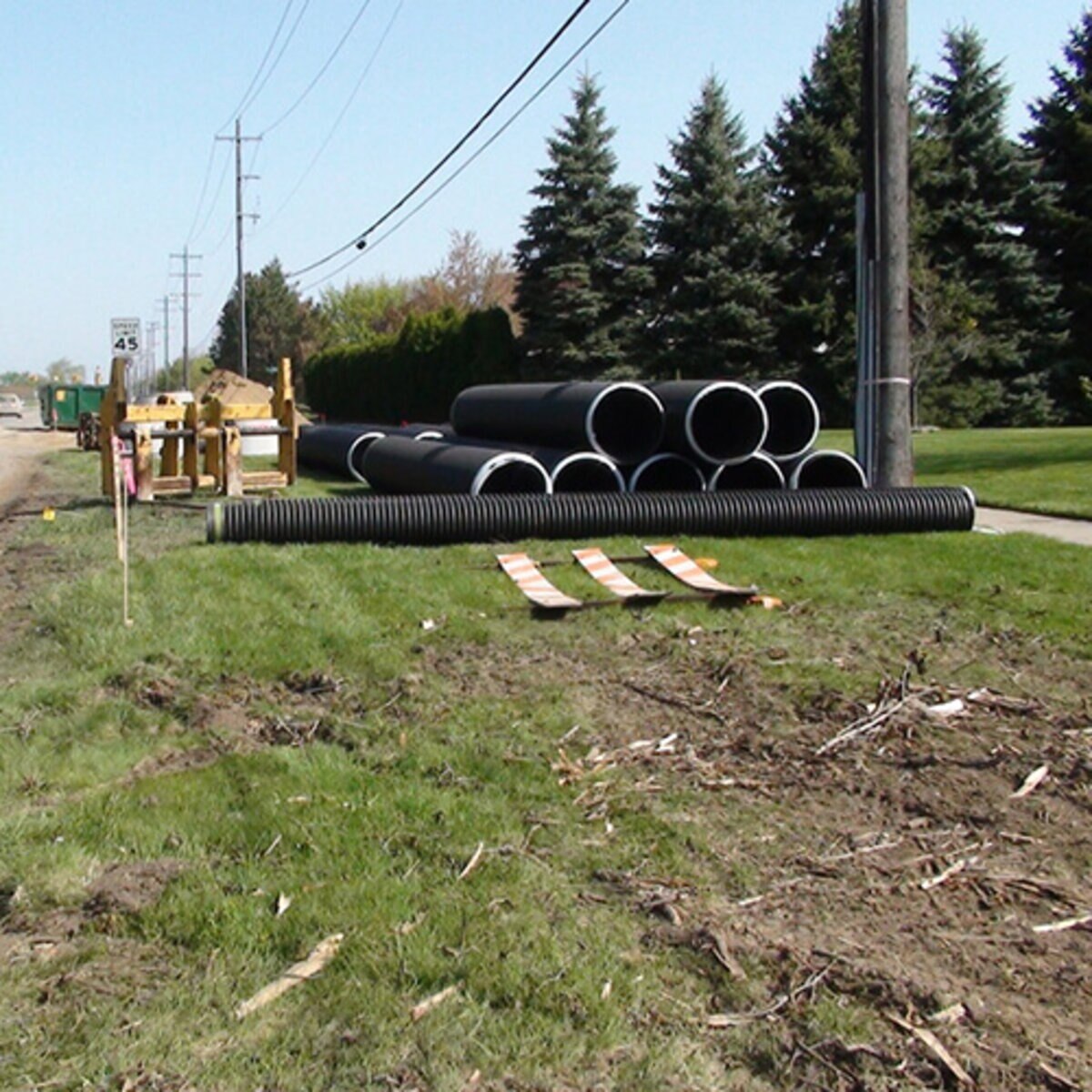 ADS N-12 Plain End Perforated Pipe Black HDPE 12 in. x 20 ft | SiteOne US