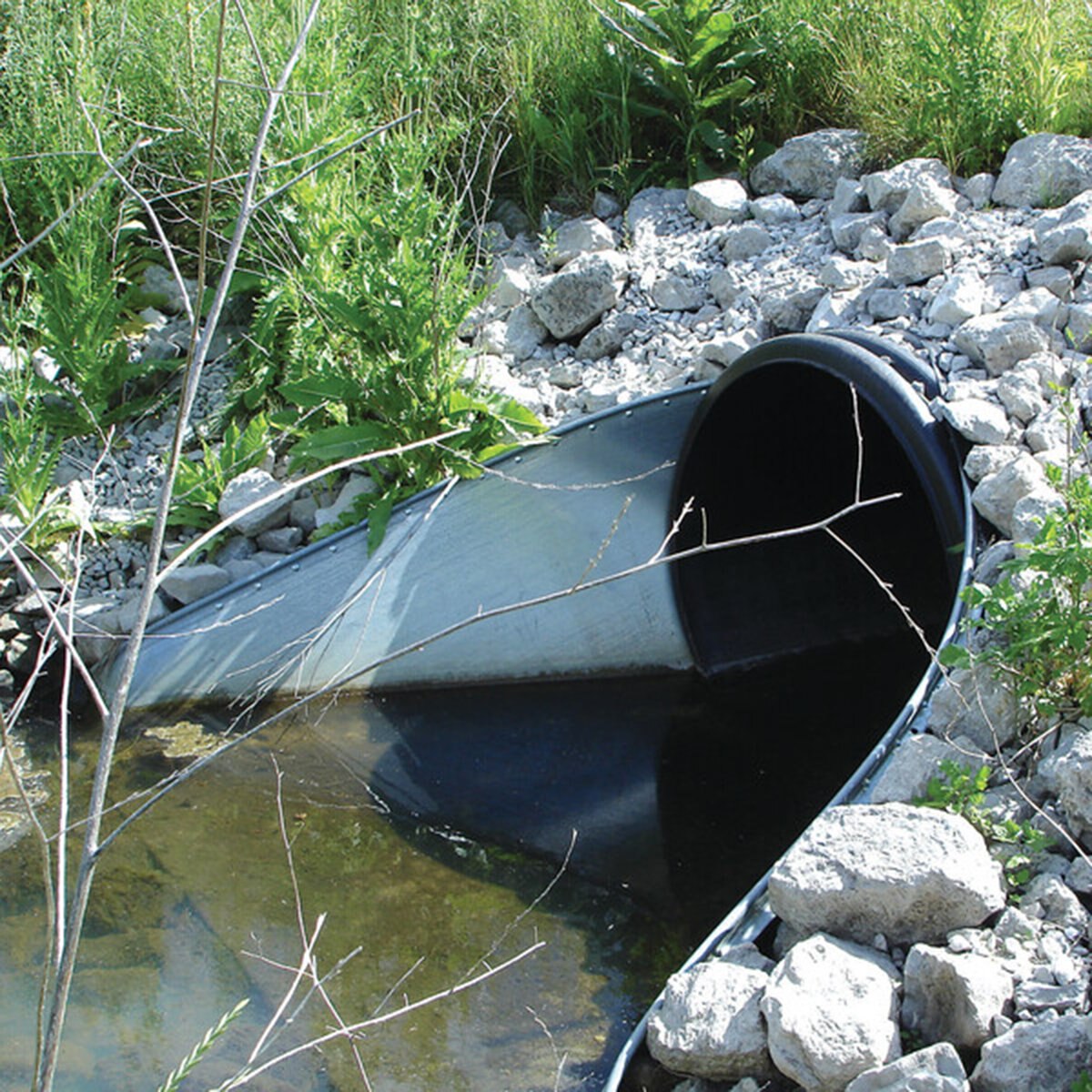 ADS 8 in. x 20 ft. Dual Wall Pipe Solid Bell End Highway Water Tight ...