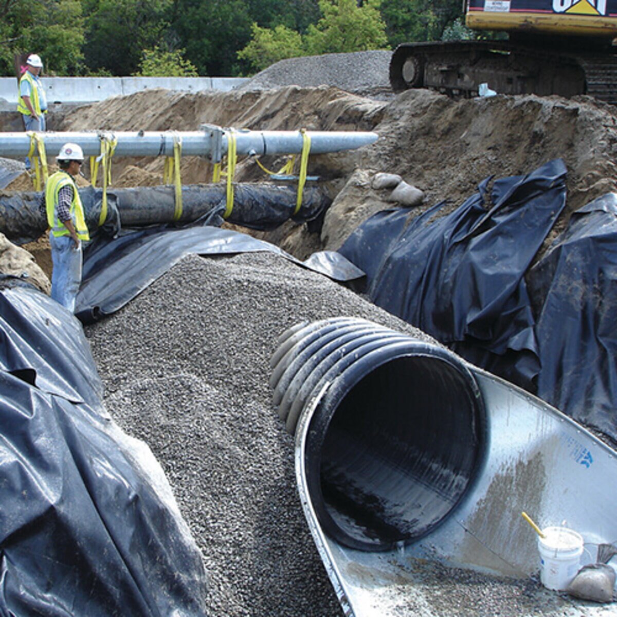 ADS 4 in. x 20 ft. Dual Wall Pipe Perforated Bell End Highway Water ...