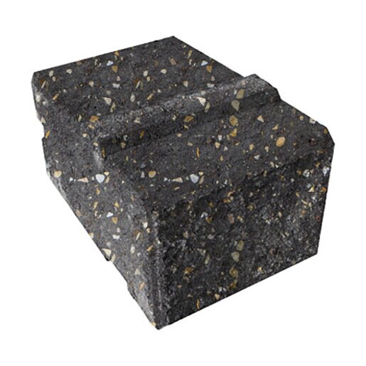 Abbotsford Pisa Lite SRW Wall Block Corner Charcoal 42 lb. 6 in. x 8 in ...