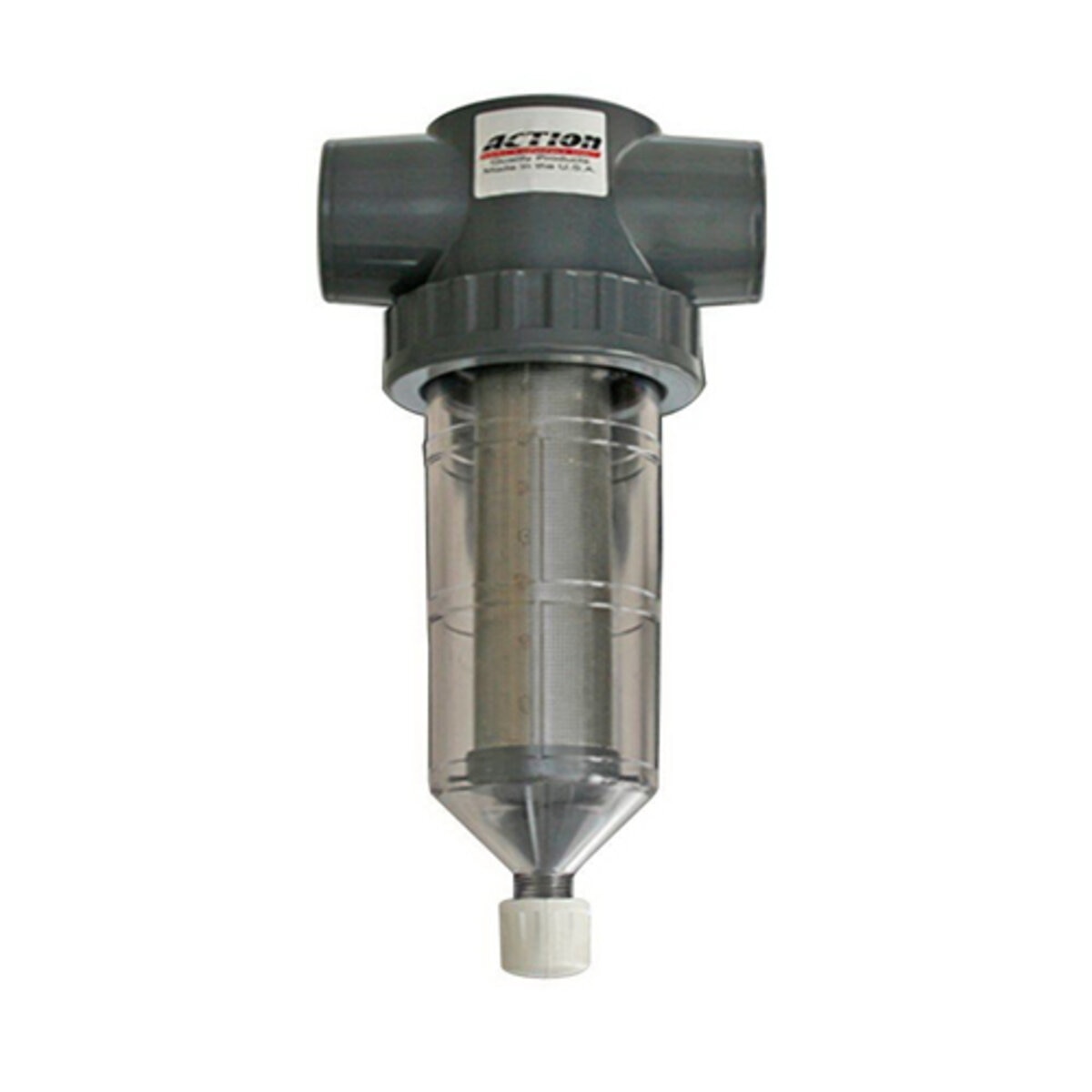 Action Machining Filter In-Line/TEE 2 in. FIPT Plastic Clear 32 Mesh ...