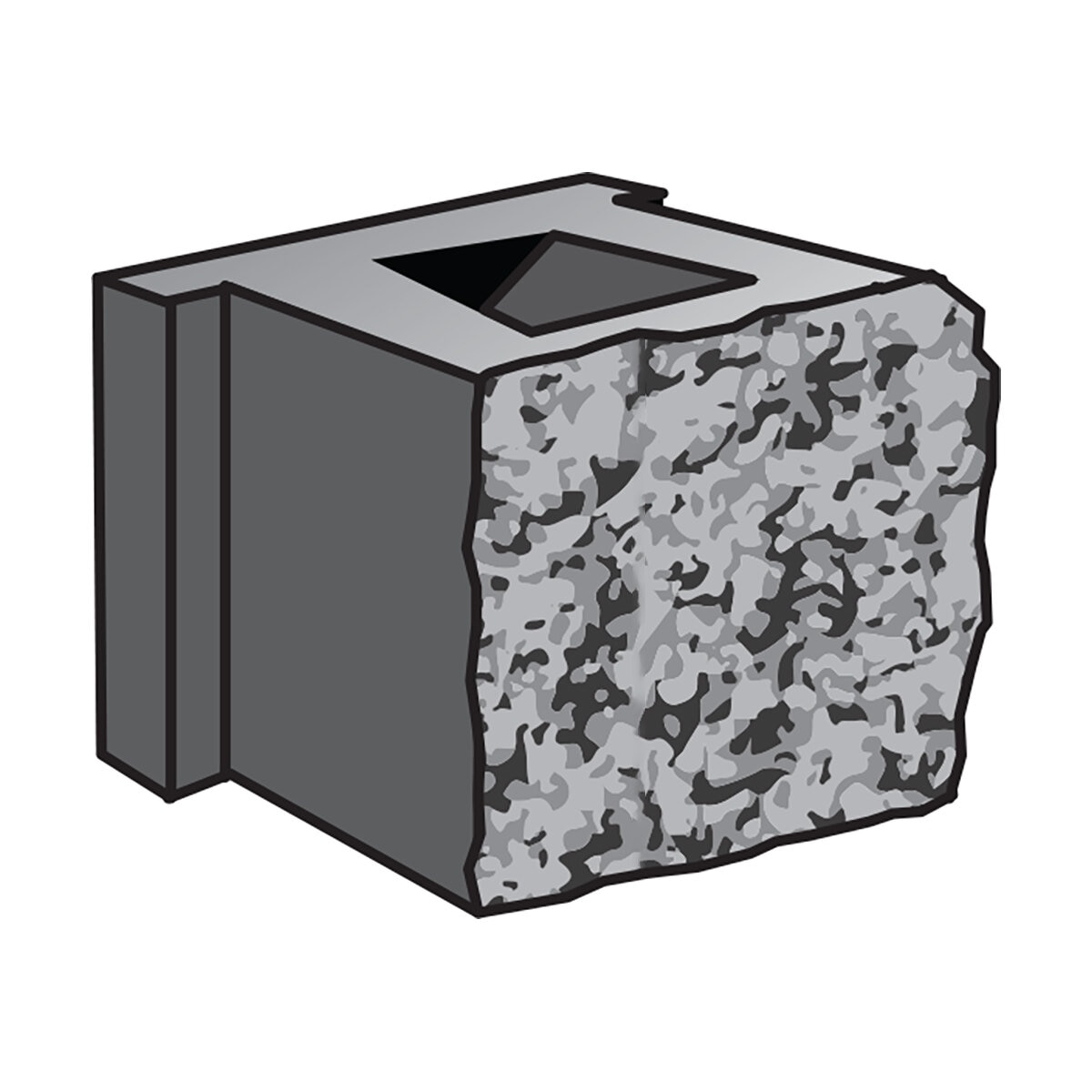 Basalite AB Europa Palermo Wall Gray Blend 8 in. x 9.5 in. x 9 in. (64 ...