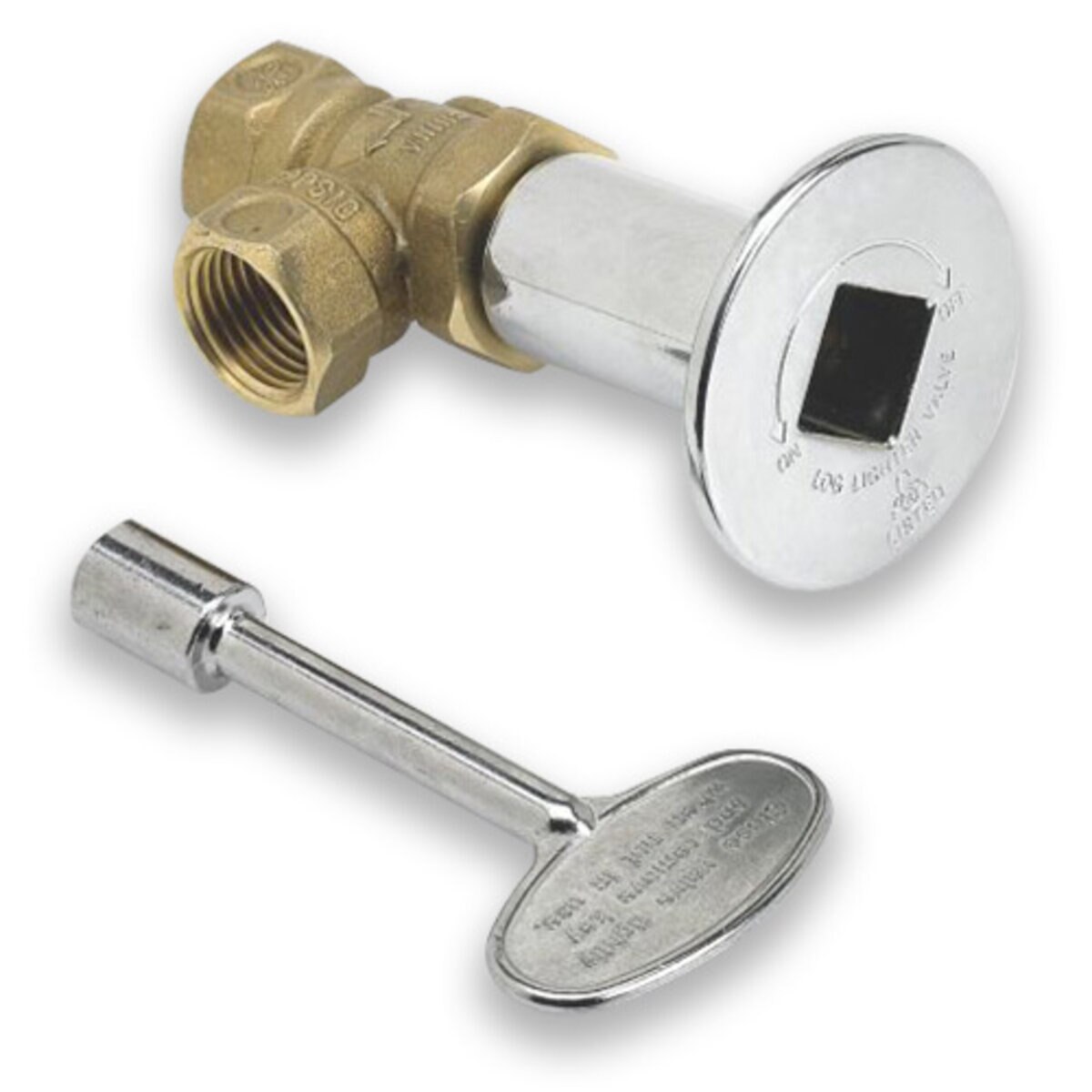 American Fire Glass Key Valve 90 Degree 1/2 in. F.I.P. x 1/2 in. F.I.P ...