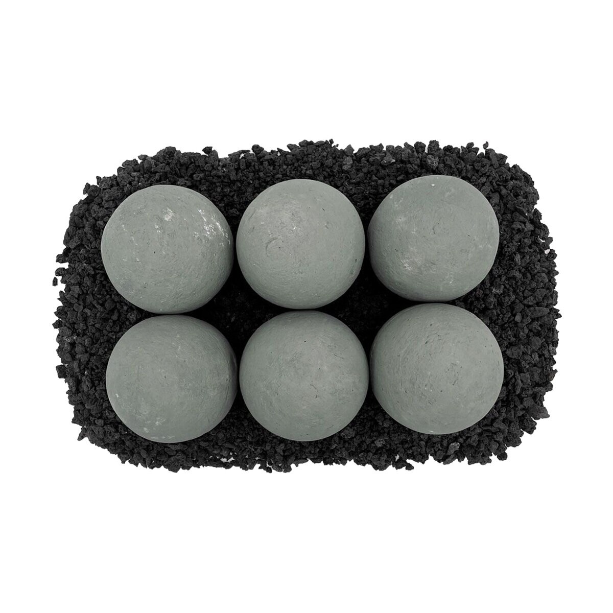 American Fire Glass Lite Stone Balls 4 in. Cape Gray Uniformed Set (6 ...