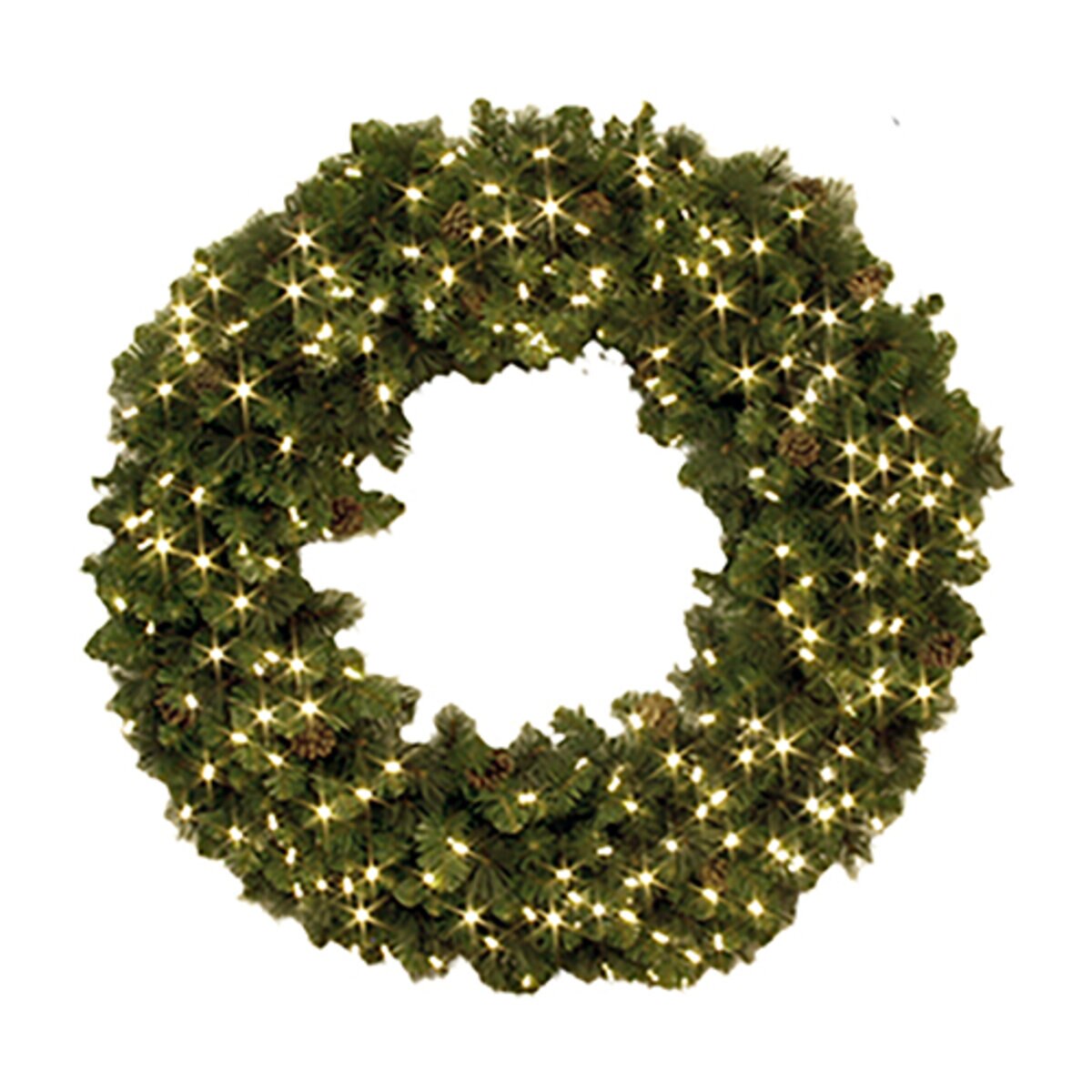 American Lighting LED Pre-Lit Wreath 48 in. Diameter 430 Tip 200 3500K ...