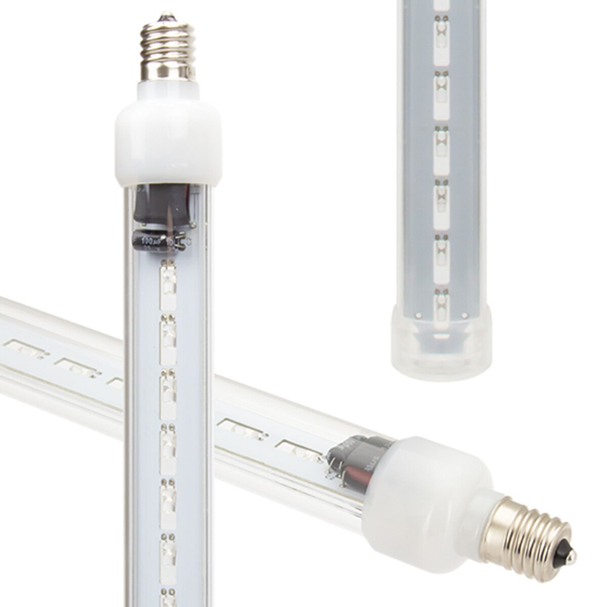American Lighting 24 in. Pure White LED Starfall Tube Light E17 Base ...