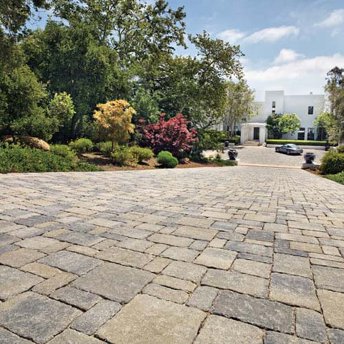 Angelus Estate Cobble I Paver Cream/Brown/Charcoal Tumb | SiteOne