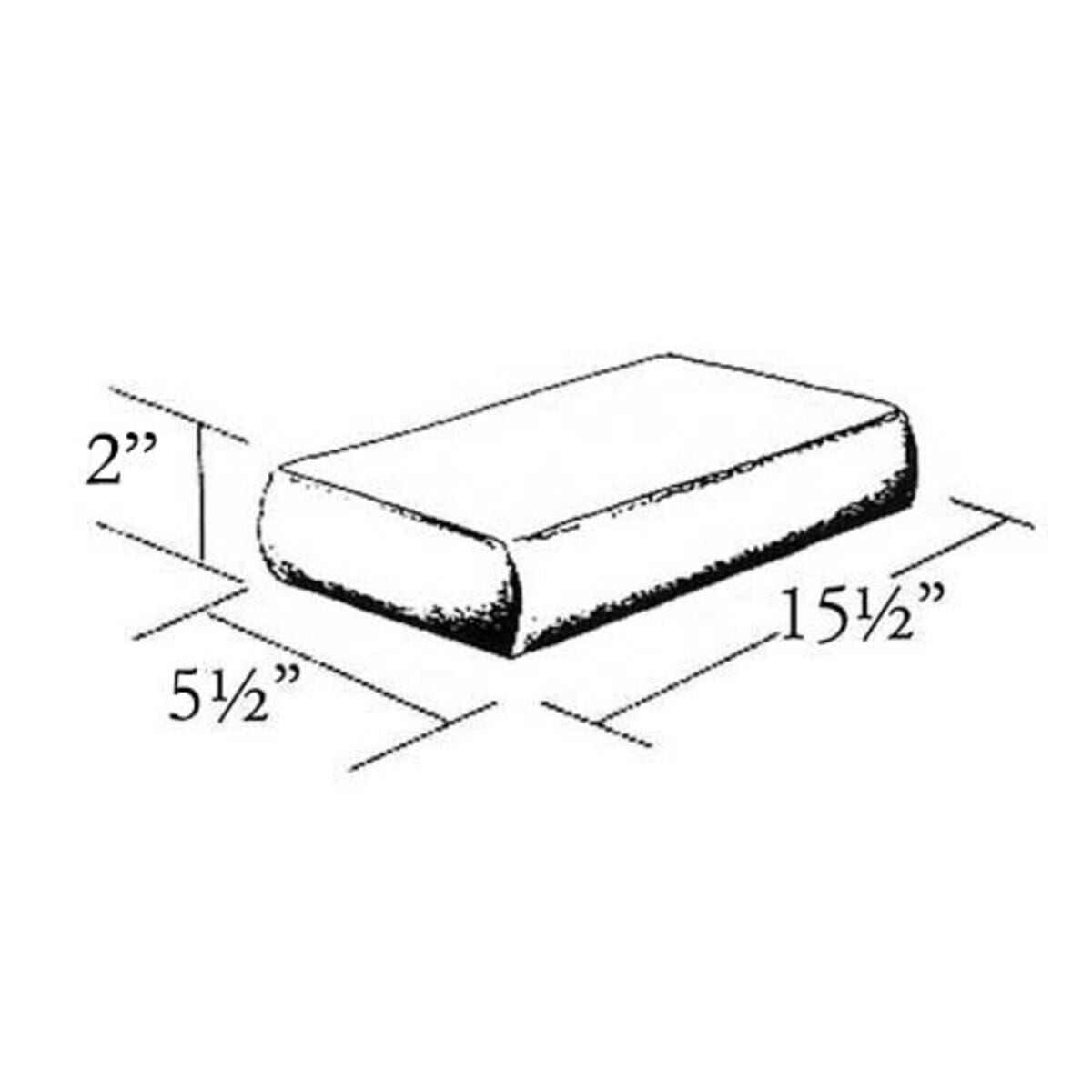 Angelus Slumpstone Slab Cap Block Doeskin 6 in. x 2 in. x 16 in. (240 ...