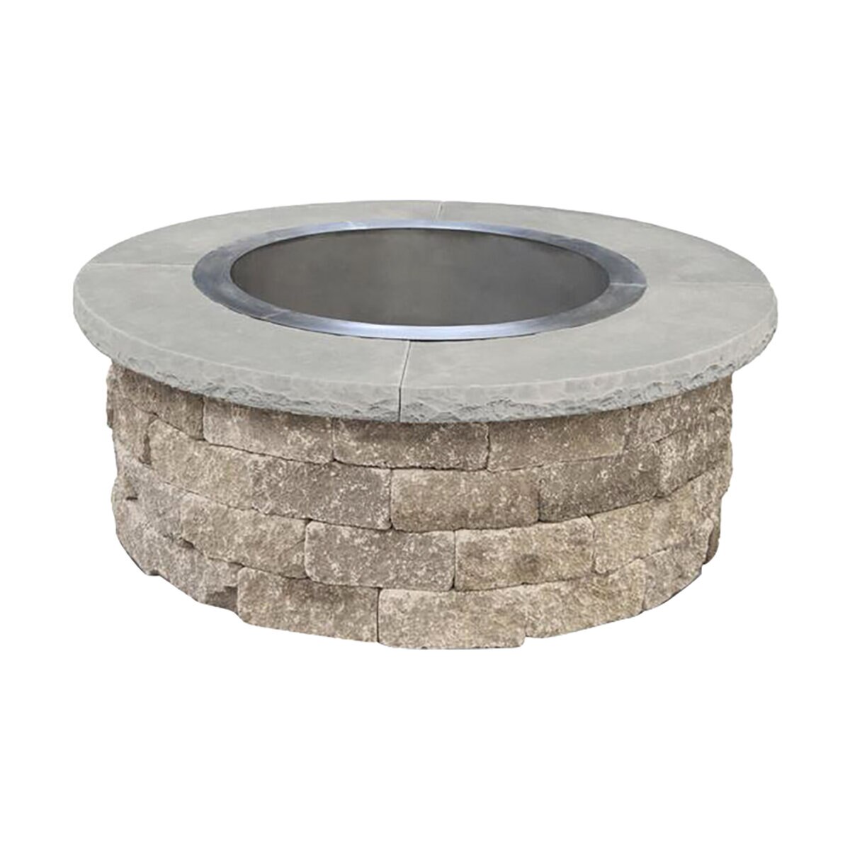 Antique Brick & Block Hudson Stone Fire Pit Kit Beige 43 in. OD (28 in ...