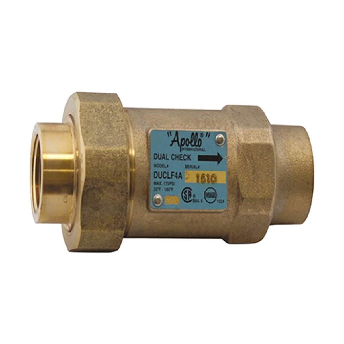 Apollo Backflow Preventer Dual Check 1 in. Bronze MNPT x FNPT | SiteOne US