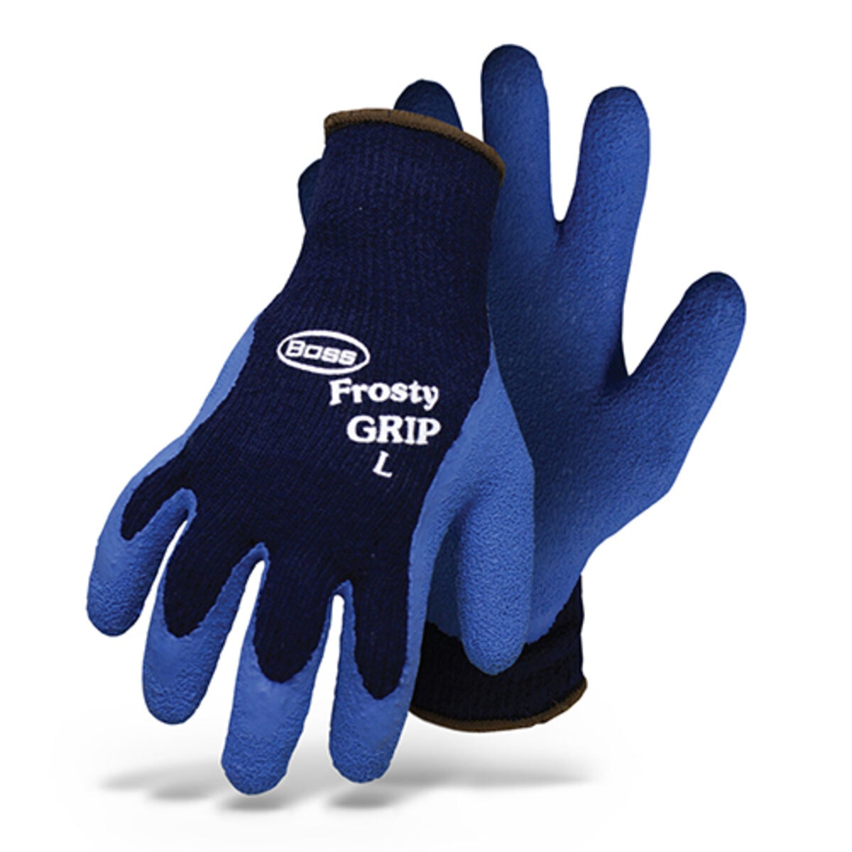 Boss Winter Glove Frosty Grip String Knit/Latex Palm Reusable Blue ...