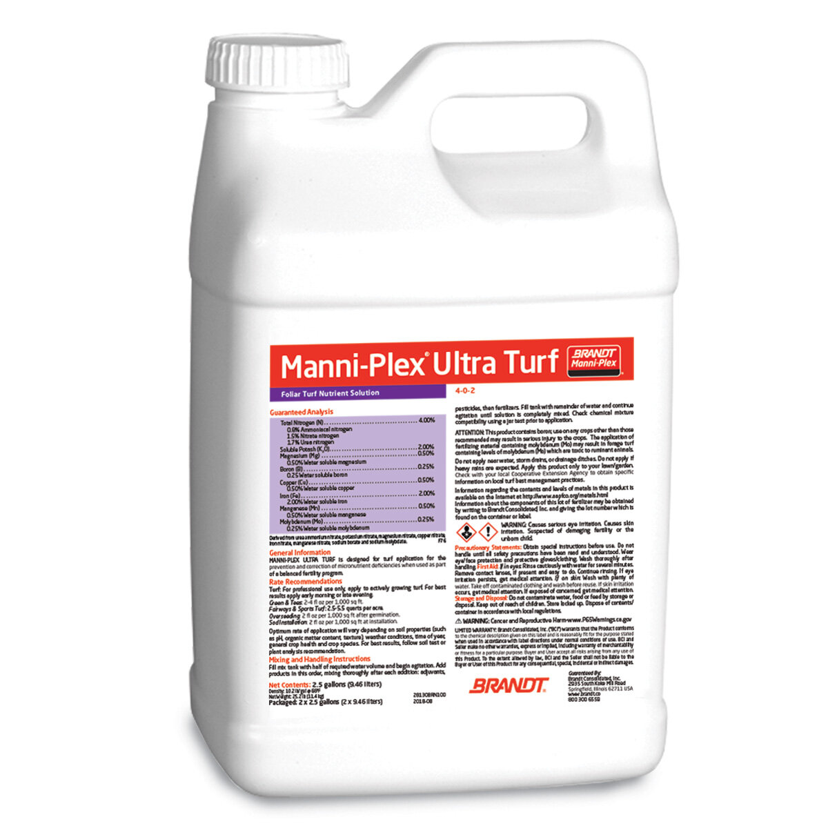 BRANDT Manni-Plex Ultra Turf 4-0-2 Chelated 2%Fe 0.5%Mg 0.5%Mn Liquid ...
