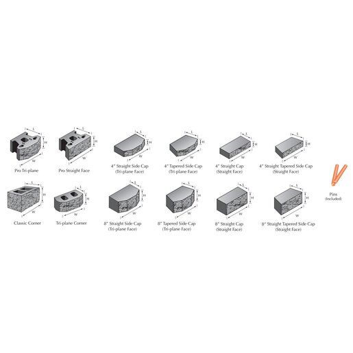 Basalite Geowall Pro Wall Tri-Plane Face Gray 18 in. x 12 in. x 8 in. (45 pc./pallet) | SiteOne US