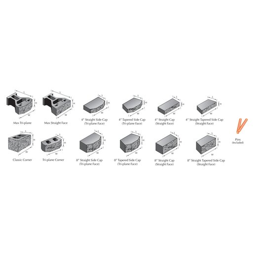 Basalite Geowall Max Wall Straight Face Gray 18 in. x 21-1/2 in. x 8 in ...