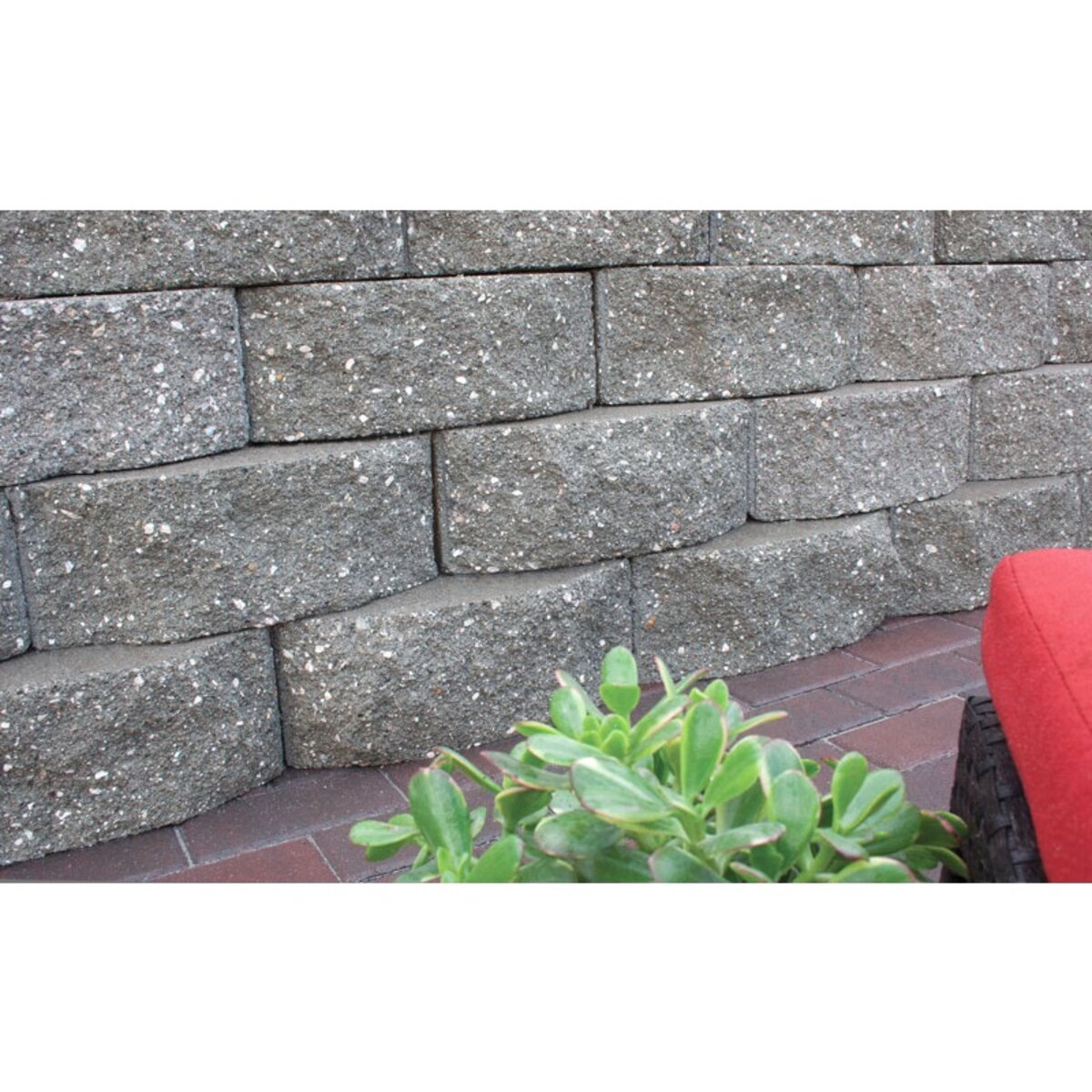 Basalite Estate Wall Straight Face Gray 16 in. x 6 in. x 10-3/8 in. (60 ...