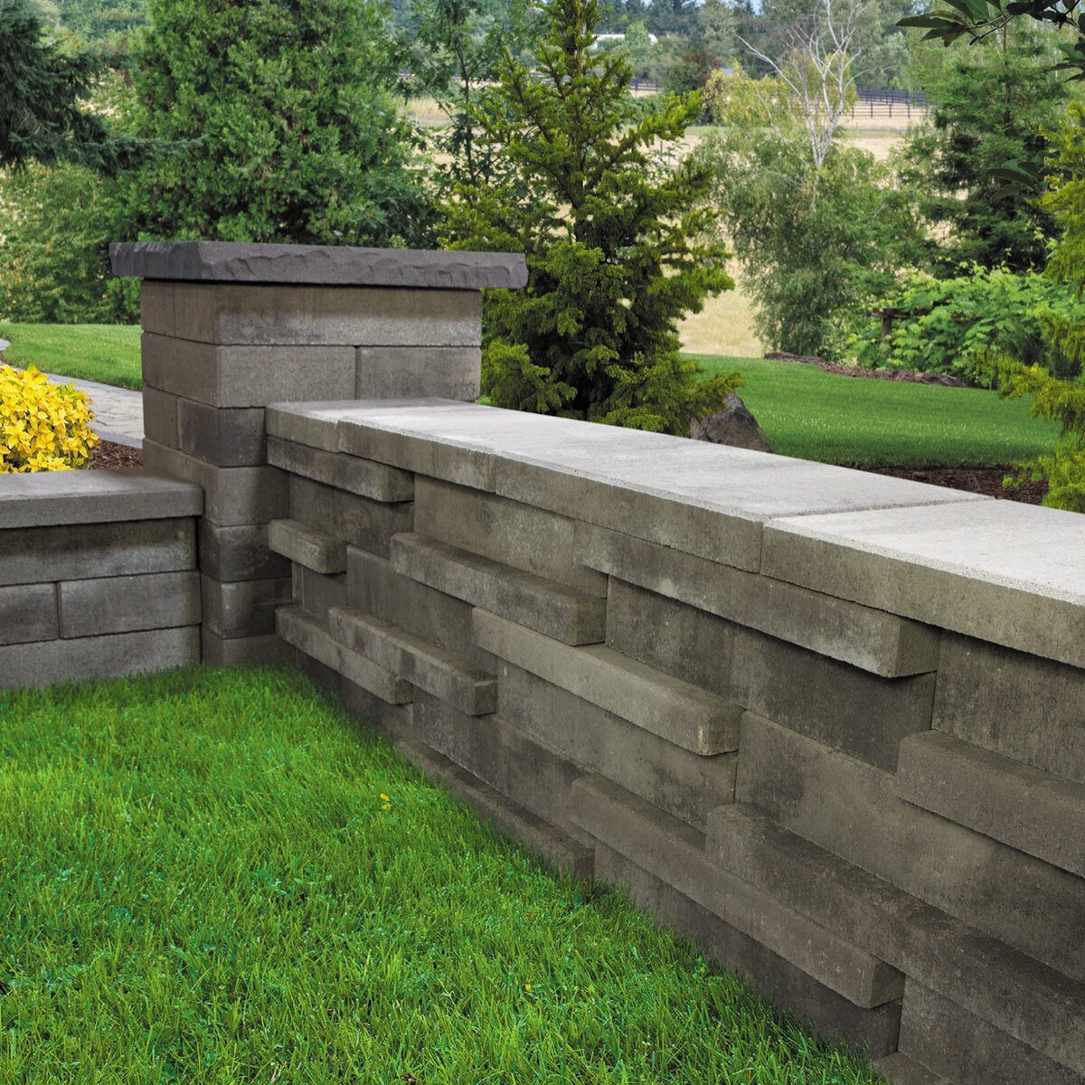 Belgard Melville Wall Cap Unit Lueders Gray 2 in. x 20 in. x 14 in. (60 ...