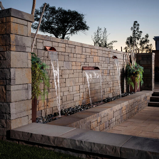Belgard Tandem Wall Cap Textured Edge Victorian 24 in. x 15 in. x 3-1/4 ...