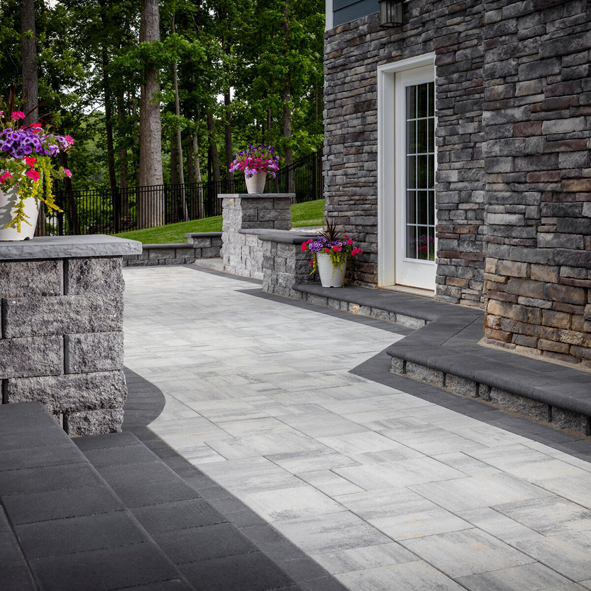 Belgard Dimensions Slab Paver 12 in. x 24 in. w/ Durafusion Midnight 60 ...