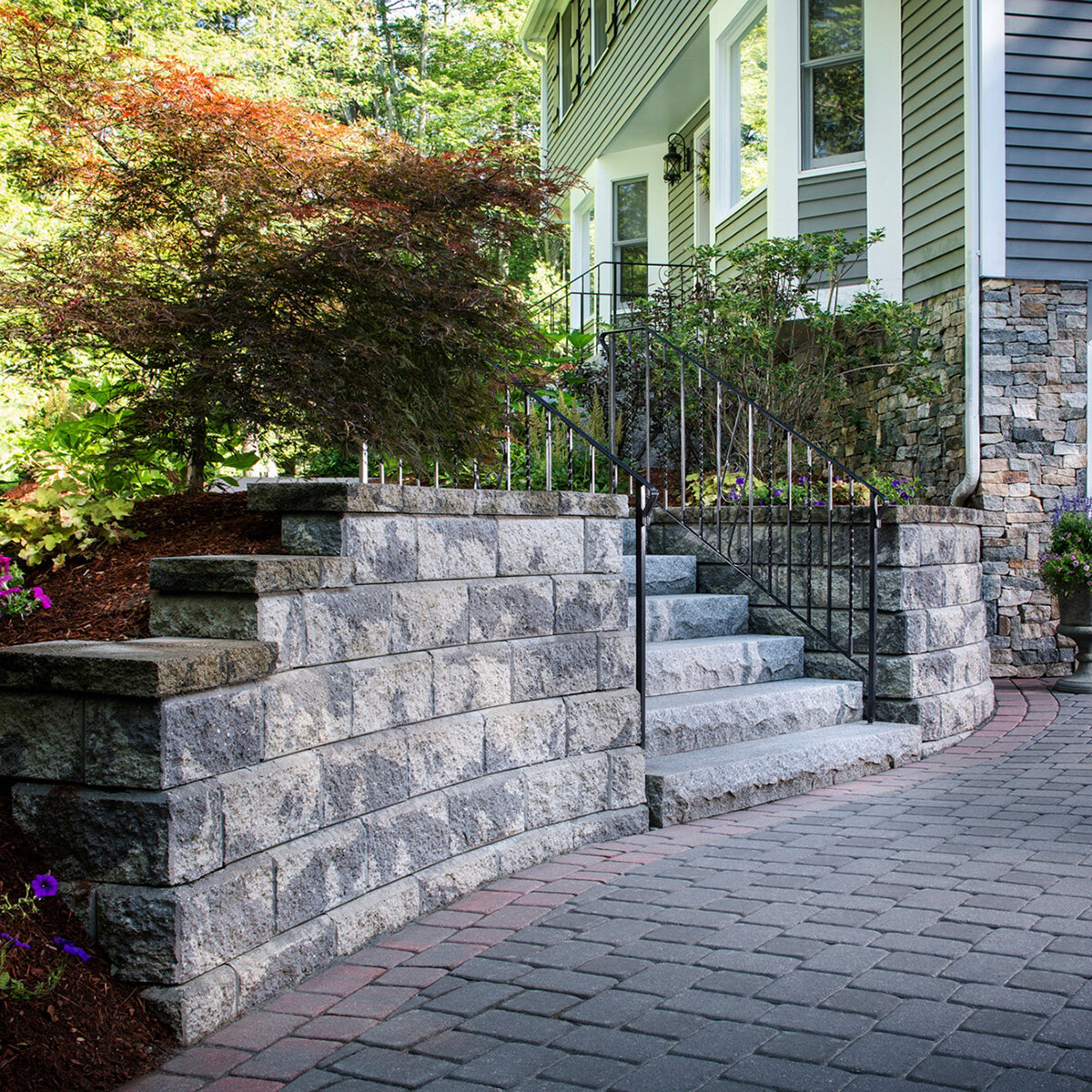 Belgard Allan Block Wall AB Classic 8 in. x 18 in. x 12 in. Pewter ...