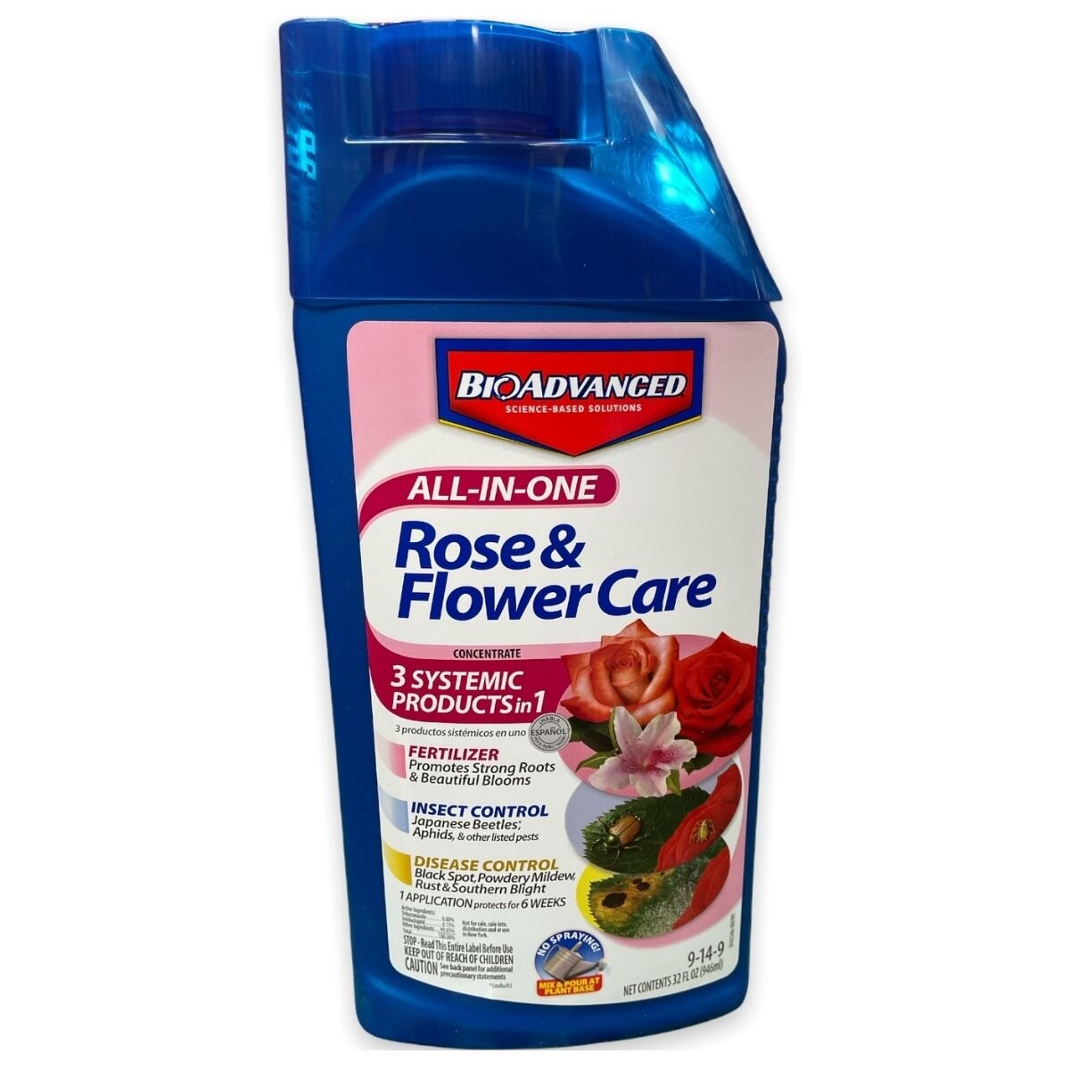 BioAdvanced All-in-One Rose & Flower Care 9-14-9 Systemic Liquid ...