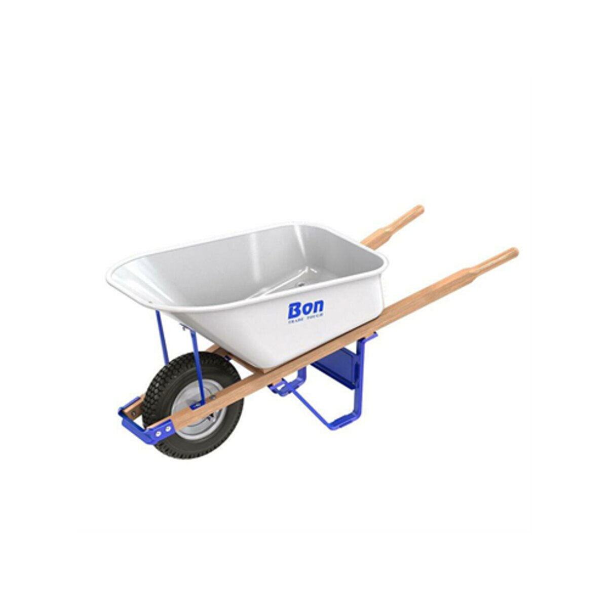 Bon Tool Trade Tough Steel Tray Wheelbarrow 6 cu.ft. Single Knobby Tire ...