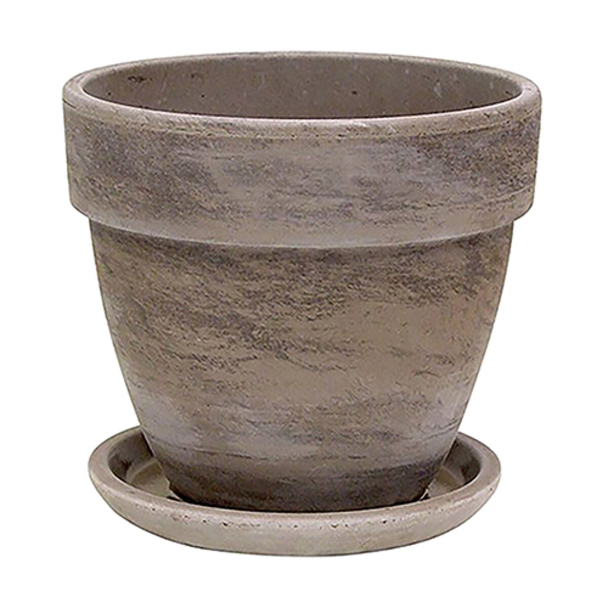 Levante Pot w/Attached Saucer Basalt Clay Sm 5 in. x 4.25 in | SiteOne US