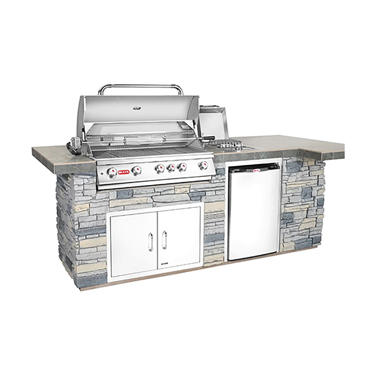 BBQ Outdoor Kitchen w/ Faux Rock and Brahma Grill Head | SiteOne US