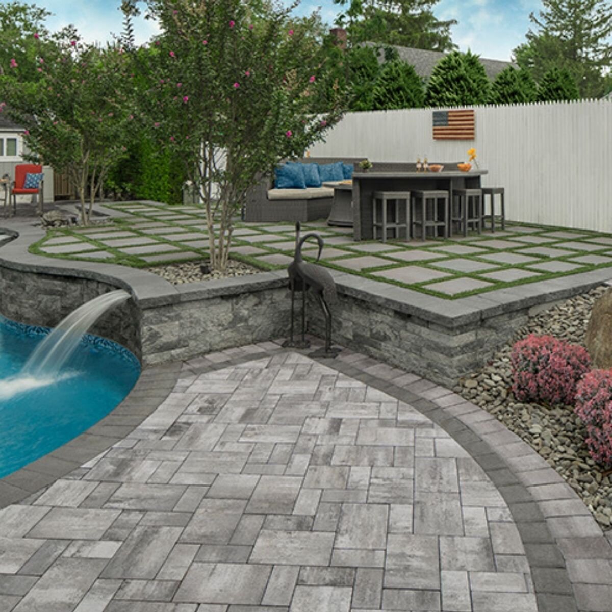 Cambridge RoundTable Paver Onyx/Natural 6 in. x 9 in. 2-3/8 in. (113 sq ...