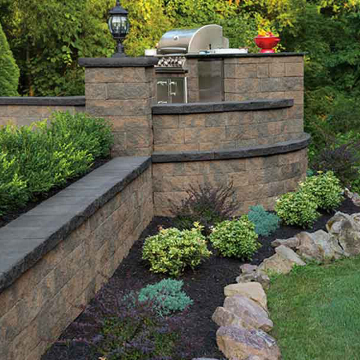 Cambridge Sigma Plus Wall Split Face Toffee/Onyx 18 in. x 12 in. x 8 in ...