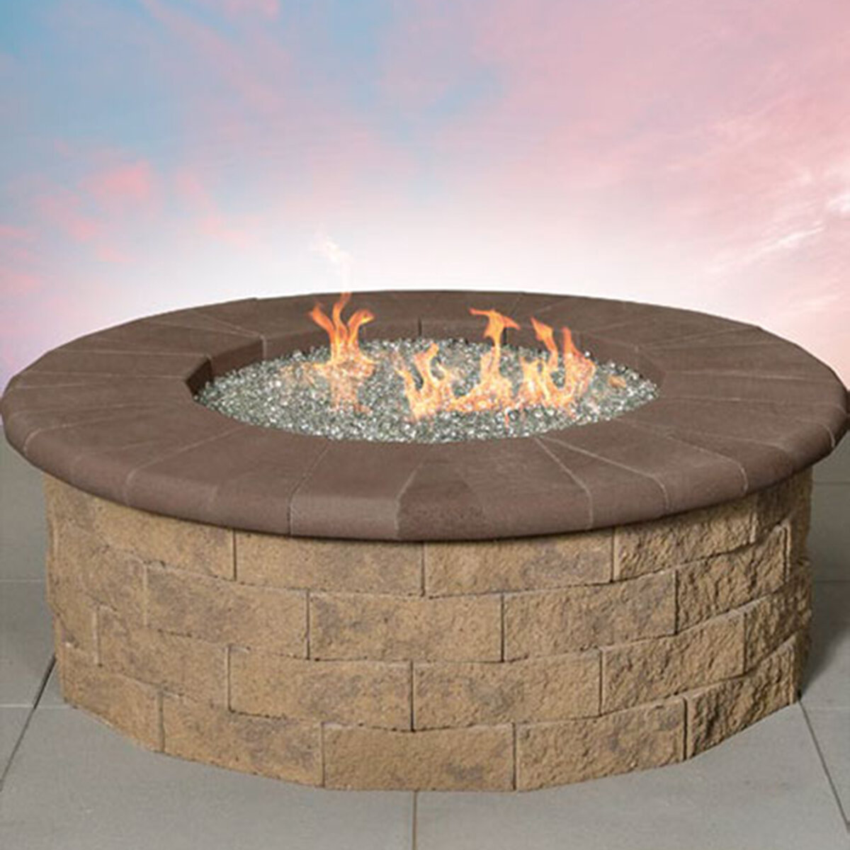 Cambridge Pyzique Split Face Fire Pit Kit Sahara Chestnut | SiteOne US