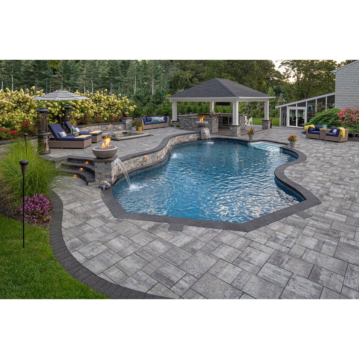 Cambridge Sherwood Ledgestone Paver 3 pc. Design Kit XL Limestone ...