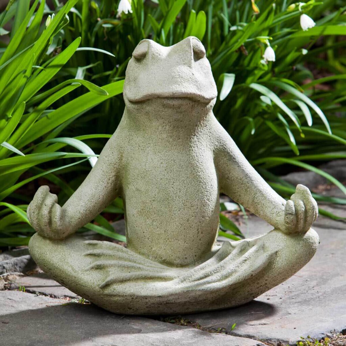 Campania Statue Totally Zen Too English Moss 13 in. x 6-1/2 in. x 12 in ...