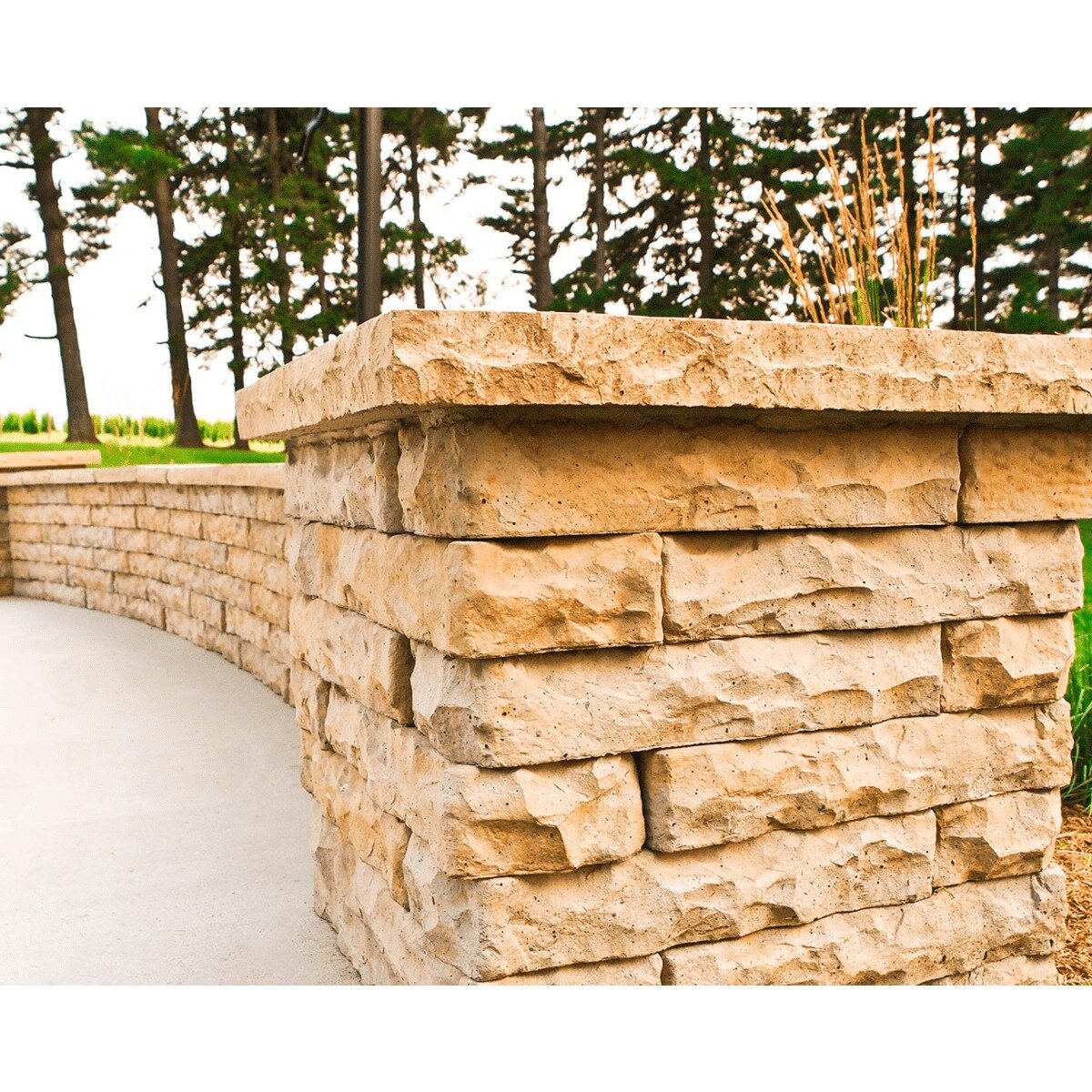 Castohn 36" x 36" Peaked Post Cap Stone Texture w/ Chiseled Edge ...