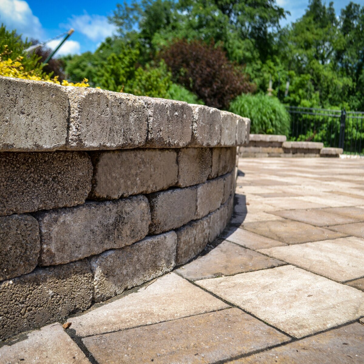 Weathered Estate Wall II Fire Pit Kit Walnut | SiteOne