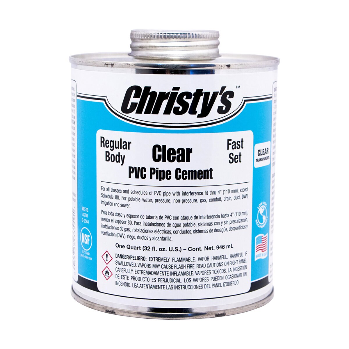Christy's Regular Body Clear PVC Cement Low VOC 1 qt | SiteOne