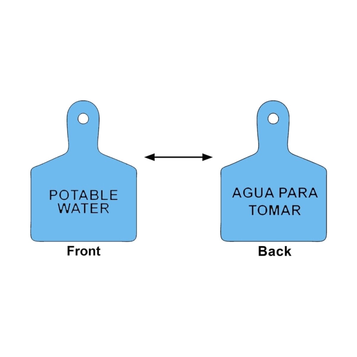Blue Potable Water Id Tag 2 Sided English/Spanis | SiteOne