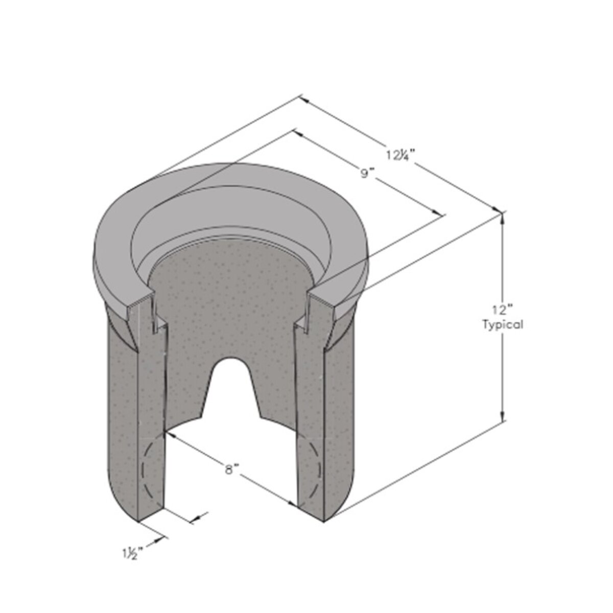 Christy Reinforced Concrete Enclosure Round Concrete Lid w/ Plastic ...