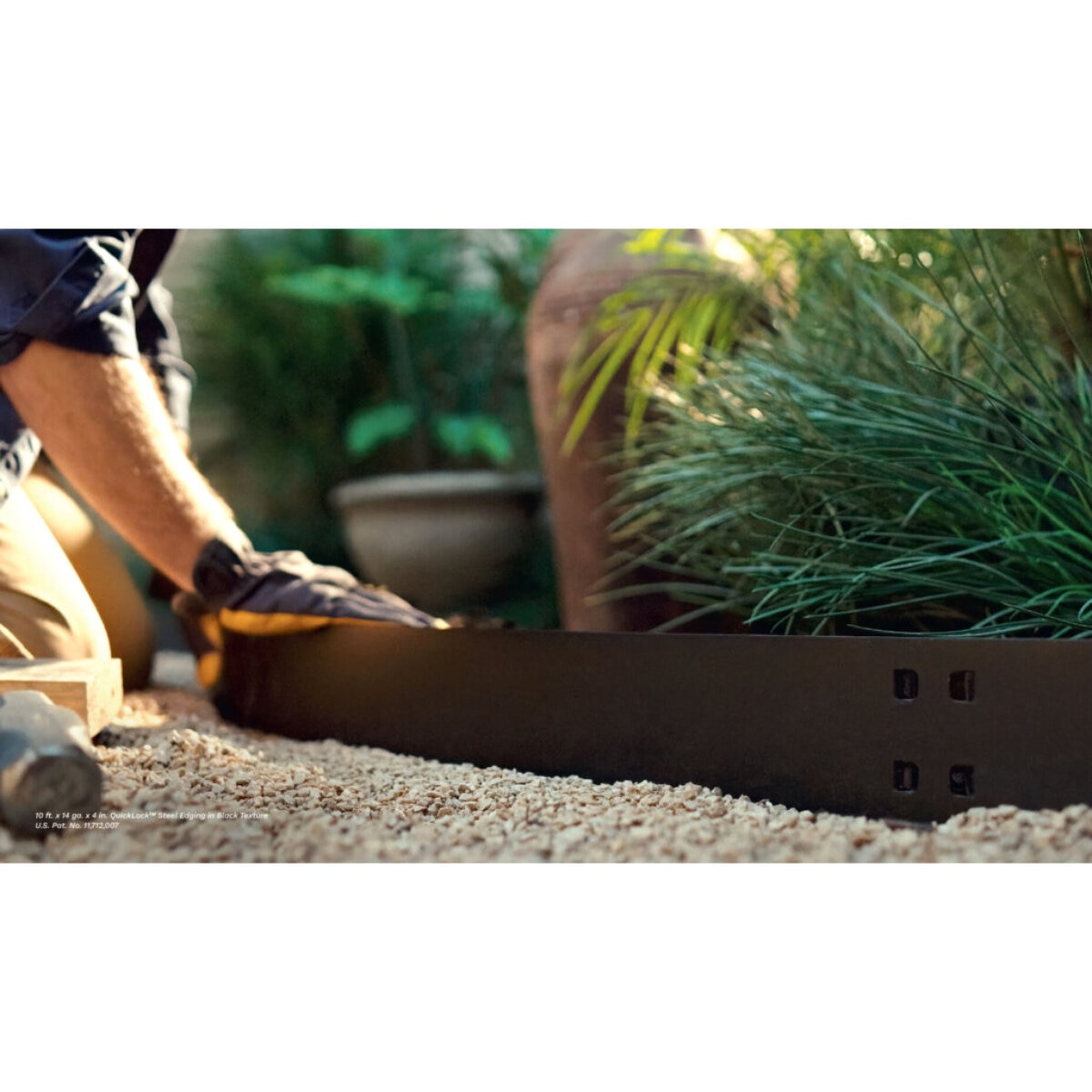 Colmet Quicklock Steel Landscape Edging Black 14 Gauge X 4 in. X 10 ft ...