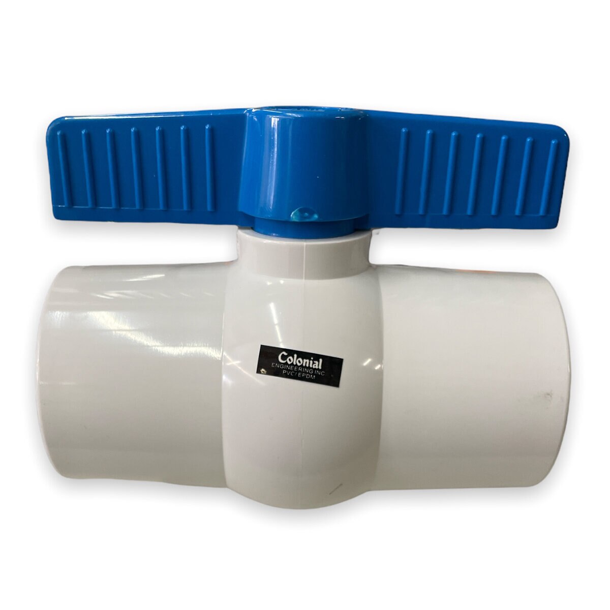 3 PVC White Ball Valve Slip 491 Commercial Blue Handle Colonial Lasco ...