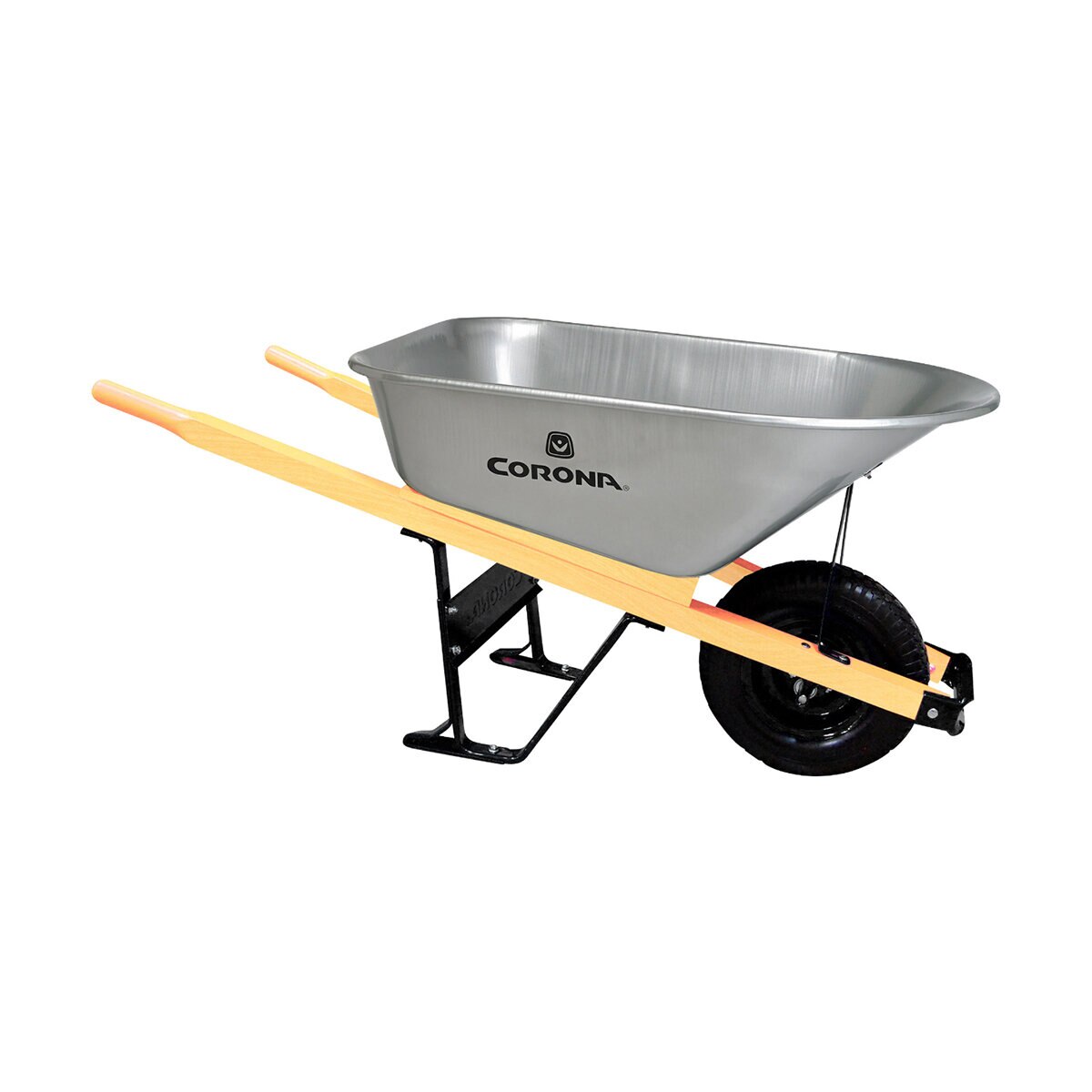 Corona Contractor Wheelbarrow 6 cu. ft. Solid Steel Tray Steel Handles ...