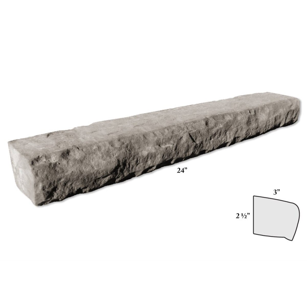 Coronado Stone Chiseled Stone Sill / Wainscot Cap Light Grey 2 - 1/2 in ...