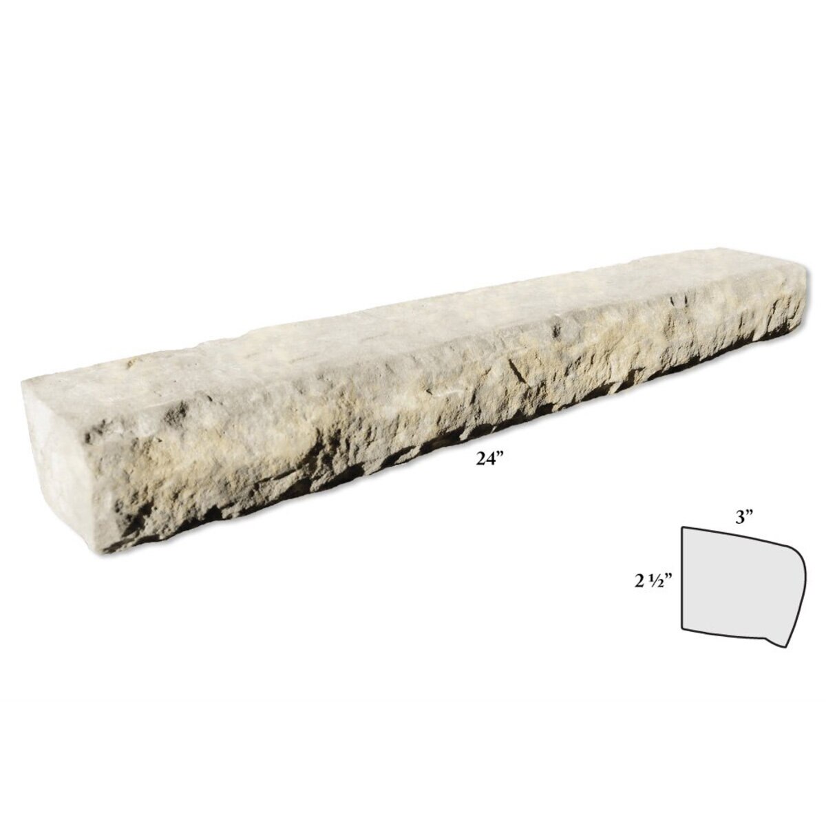 Coronado Stone Chiseled Stone Sill / Wainscot Cap Lompoc 2 - 1/2 in. X ...