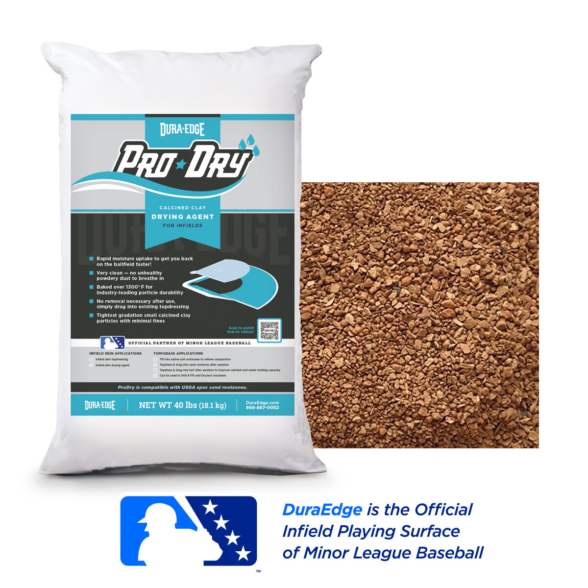 DuraEdge ProDry Infield Drying Conditioner (Calcined Clay) 40 lb. Bag ...
