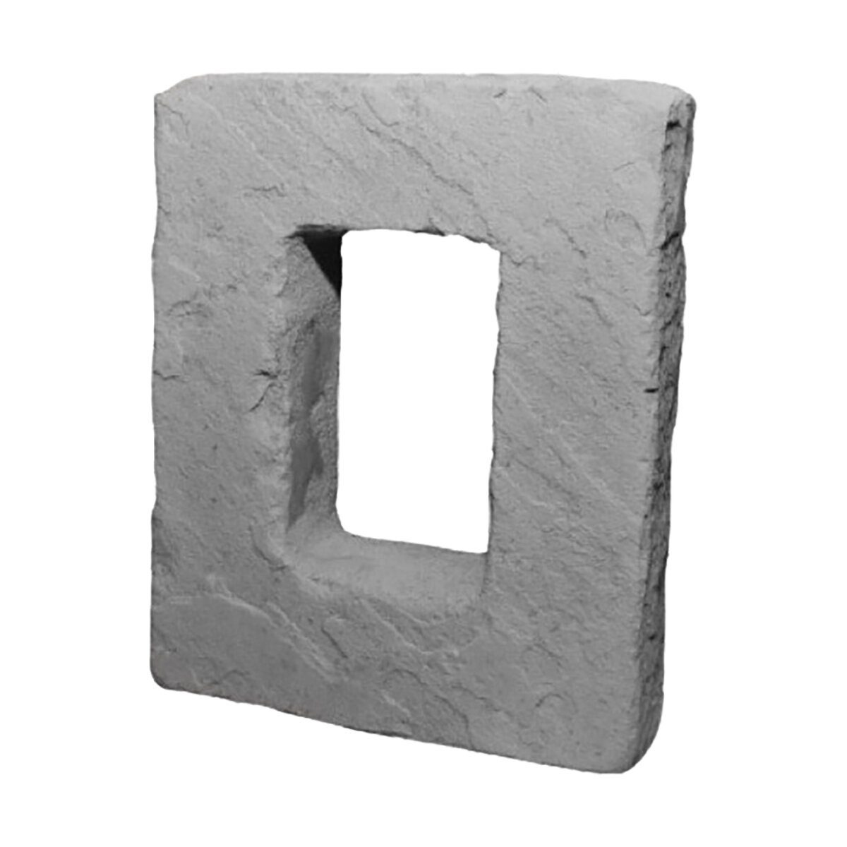Dutch Quality Stone Receptacle Block Gray 6-1/2 in. x 8 in. w/ 2-1/2 in ...