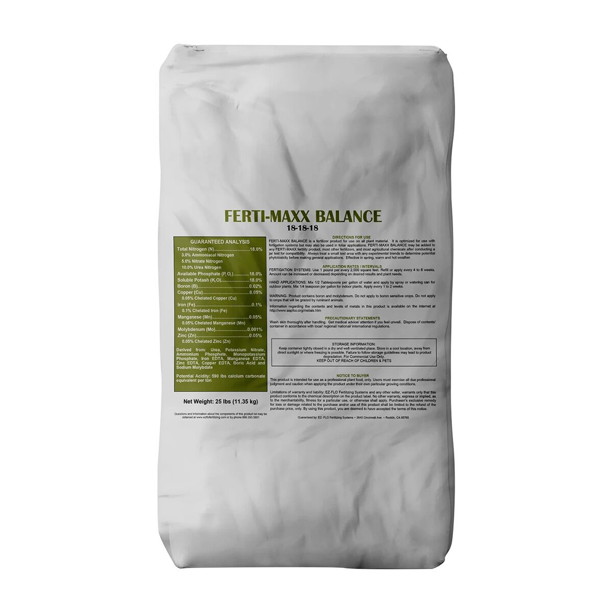 EZ-FLO Ferti-Maxx Balance 18-18-18 All Purpose Soluble Fertilizer 25 lb ...