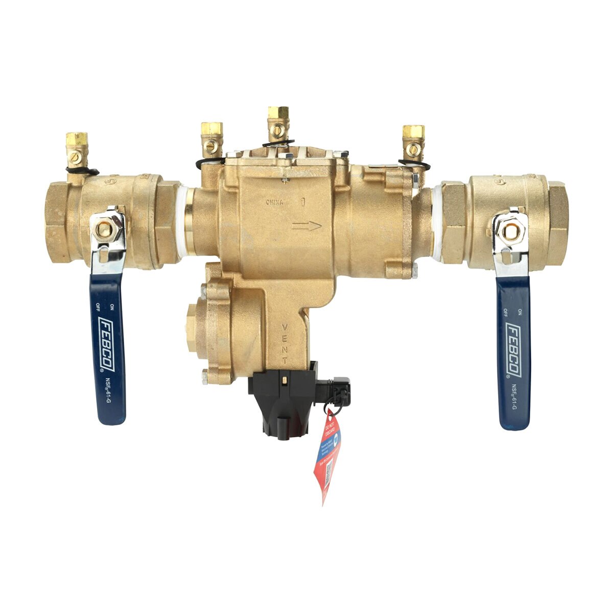 FEBCO LF860 In-Line Reduced Pressure Zone Assembly w/ Ball Valves 1-1/2 ...
